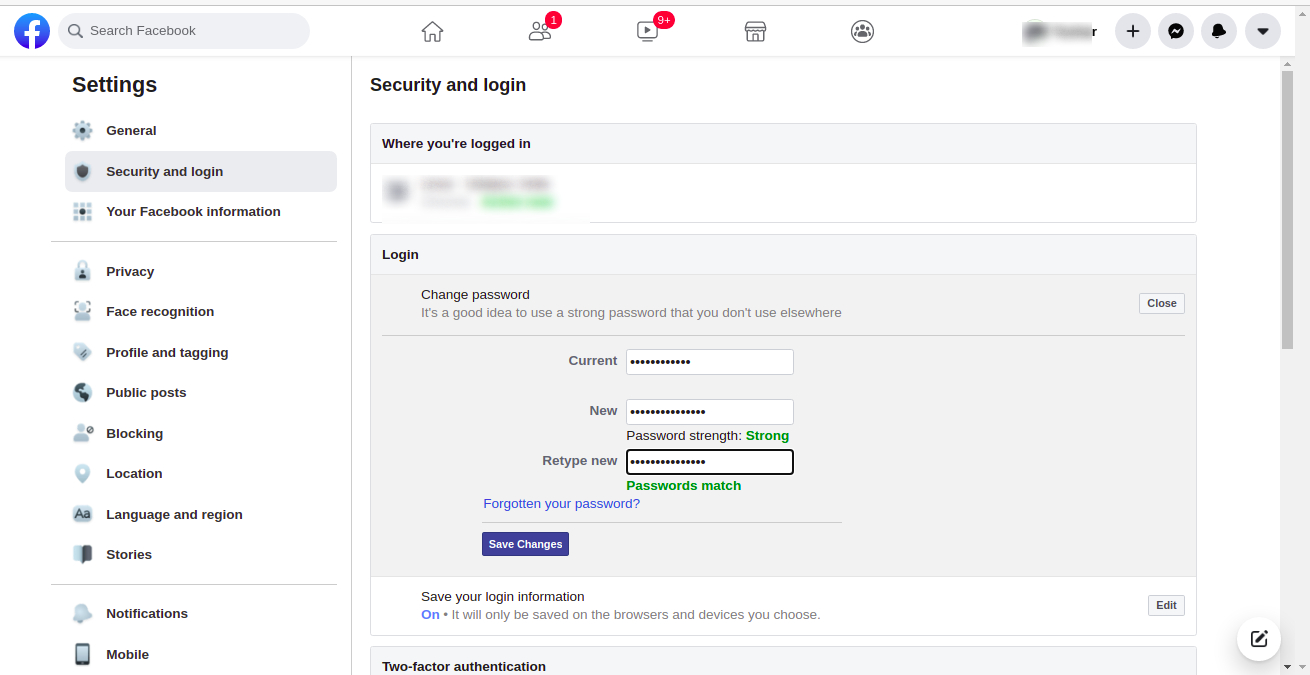 How to change your Facebook password on the computer and mobile app ...