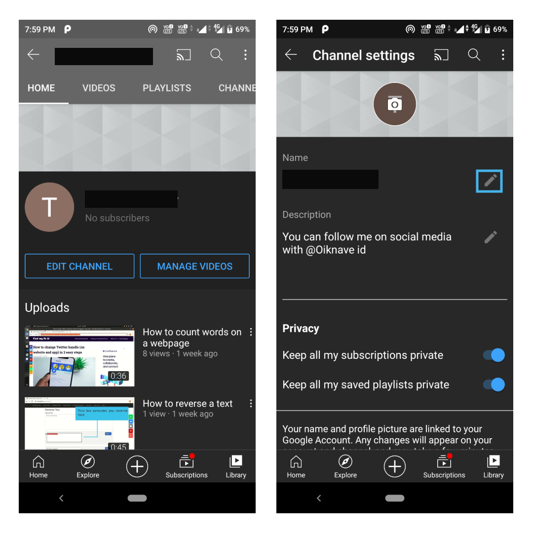 How to change your Youtube Channel name (on IOS, Android, and Computer ...