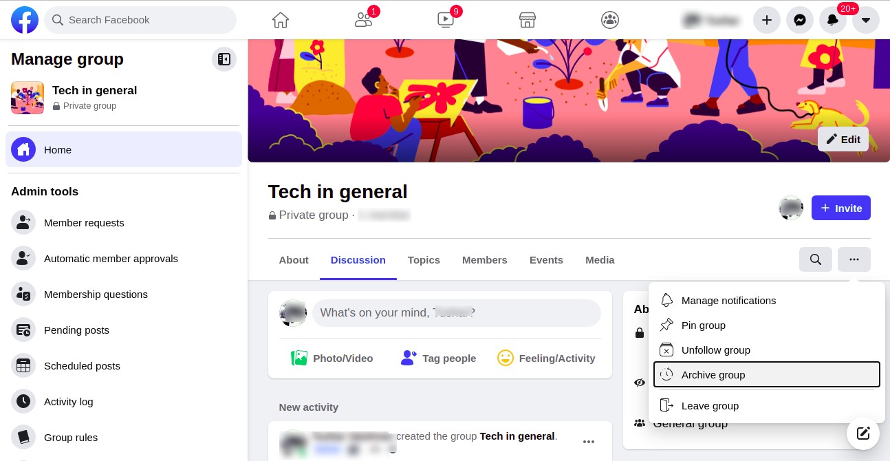 How to delete group on Facebook