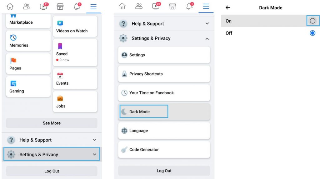 How to enable Facebook dark mode on any device - Random Tools Blog