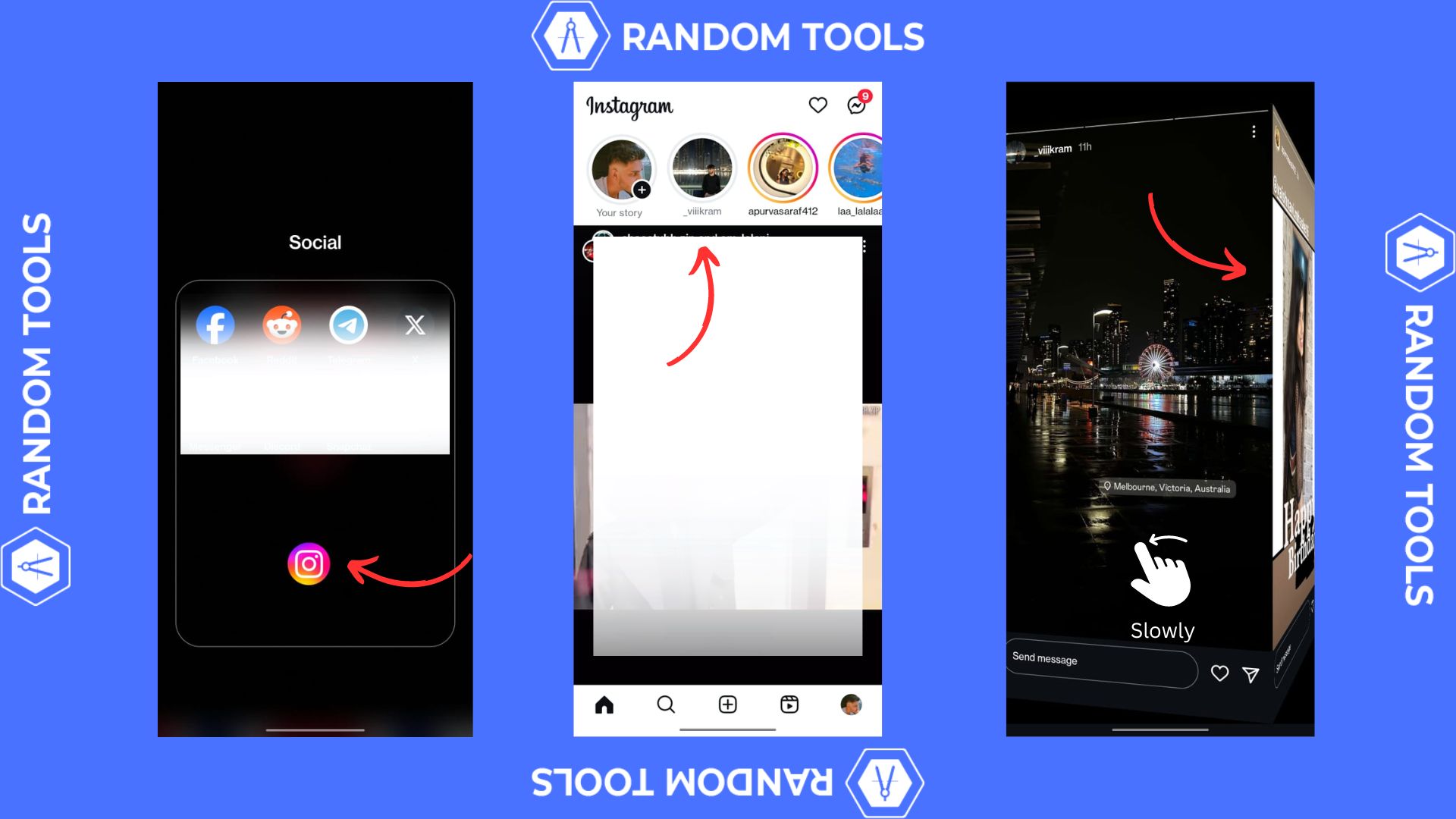 How to Half Swipe on Instagram Messages & Stories - Random Tools Blog
